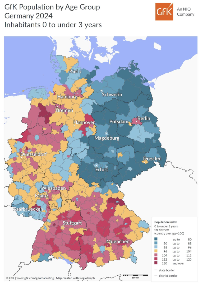 Map of the Month: GfK Population by Age Group, Children younger than ...